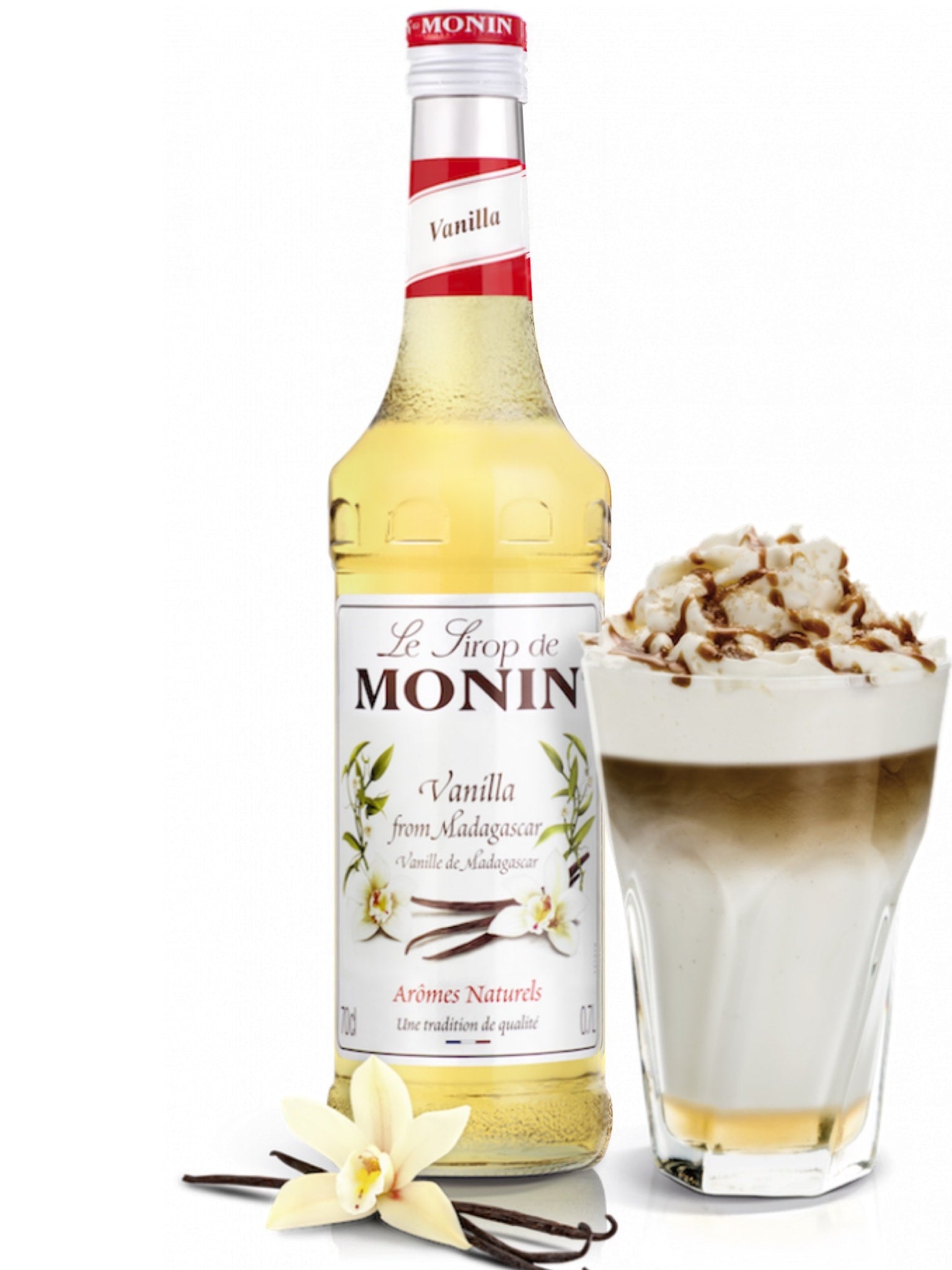 Monin Vanilje Sirup - Perfekt til Kaffe - 6x70 cl.